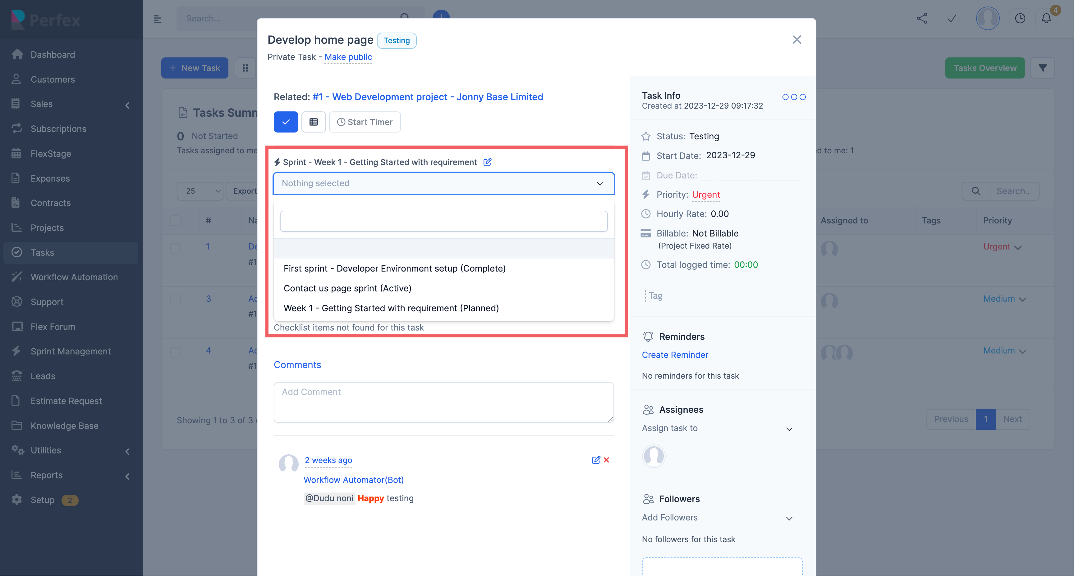 Project Sprints Management for Perfex by flexibyte88 | CodeCanyon